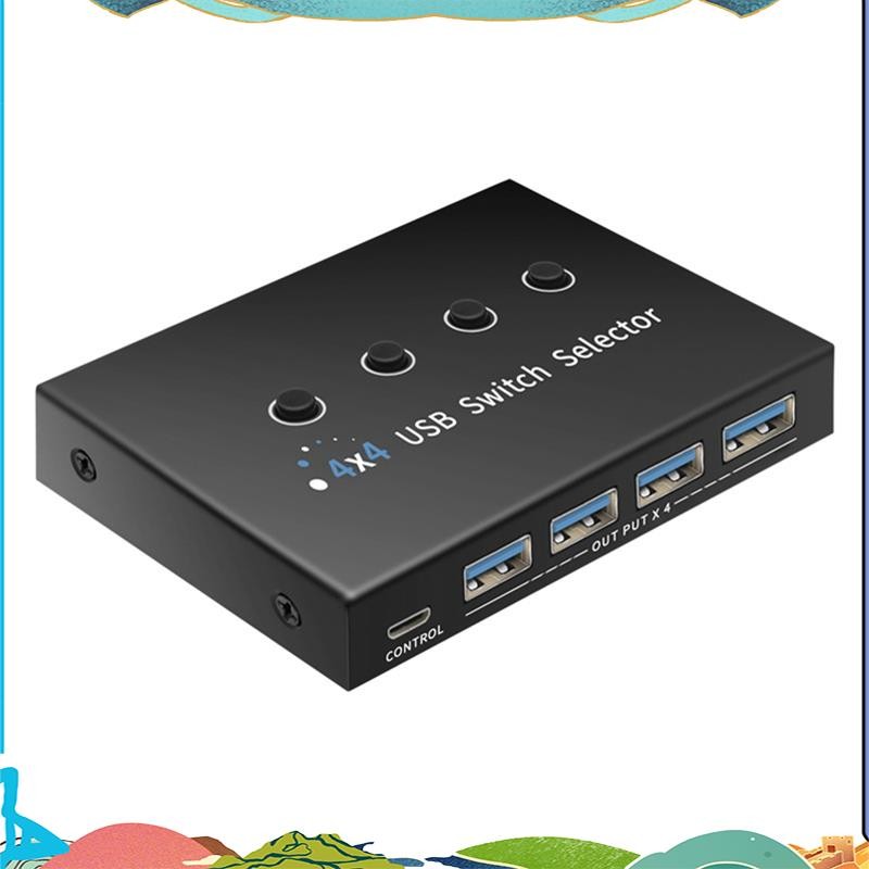 USB 3.0 Switch KM Selector 4 คอมพิวเตอร์แล็ปท็อป PC Host Sharing 4 ...