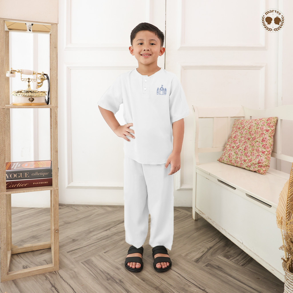 MARVES Zifary Muslim Boys Koko Shirt วัสดุเรยอน Twill อายุ 1-8 ปี ...