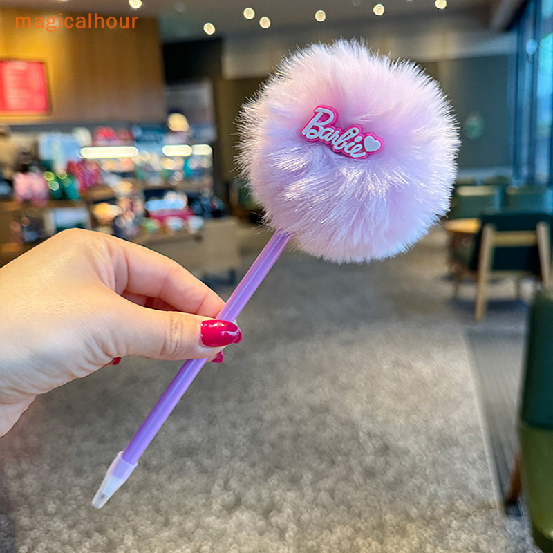 Magicalhour^ ใหม่ Plush Hair Ball ปากกาลูกลื่น Pamine Letter Ins ...