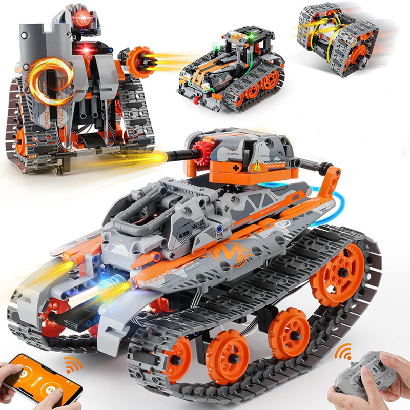 4 in1 Remote & APP ควบคุม STEM Building ของเล่นสําหรับชาย STEM Projects ...