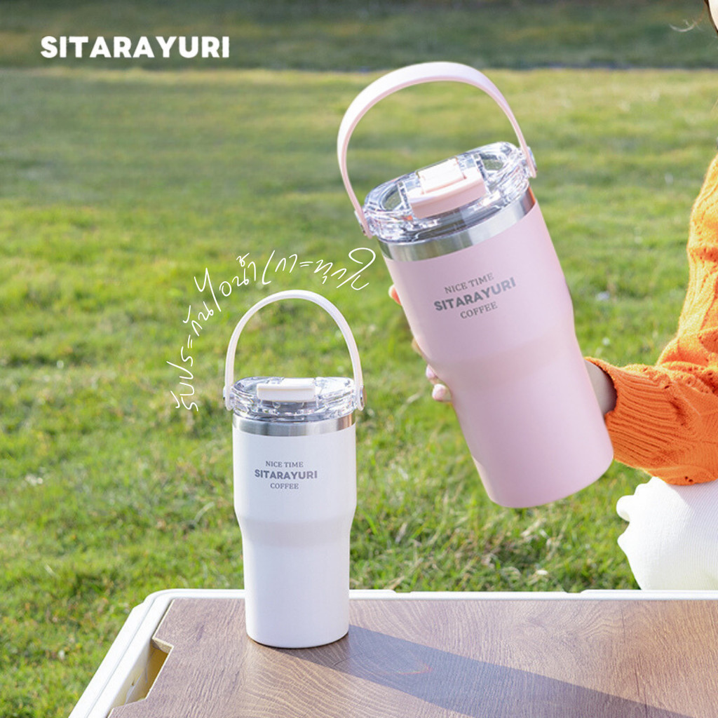 SITARAYURI (ของแท้) แก้วเก็บความเย็น/ร้อน แก้วสแตนเลสพกพา ฝาแบบใหม่ 600ml 900ml แก้วสุญญากาศ ...