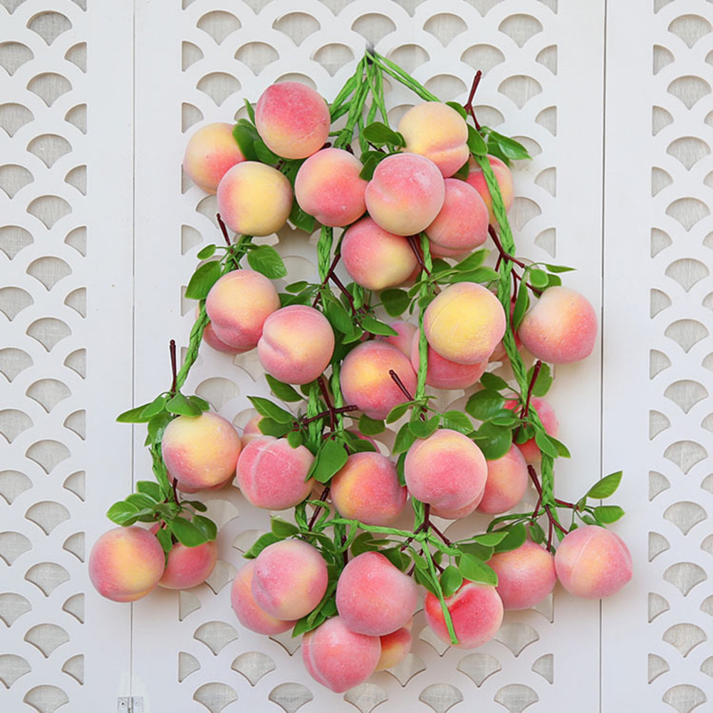 จําลอง Peaches Strings ผลไม้ประดิษฐ์โฟมผักรุ่น Farmhouse ตกแต่งโรงแรม ...