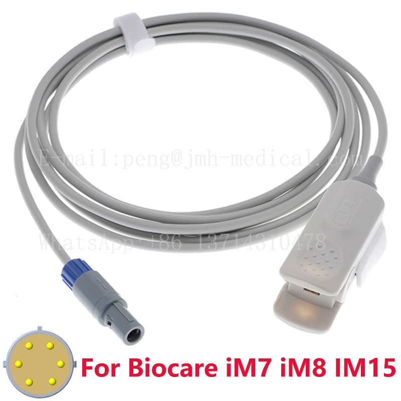 เข้ากันได้กับเซ็นเซอร์ Spo2 ของ Biocare IM7 IM8 IM15 Monitor 6pin 3m ...