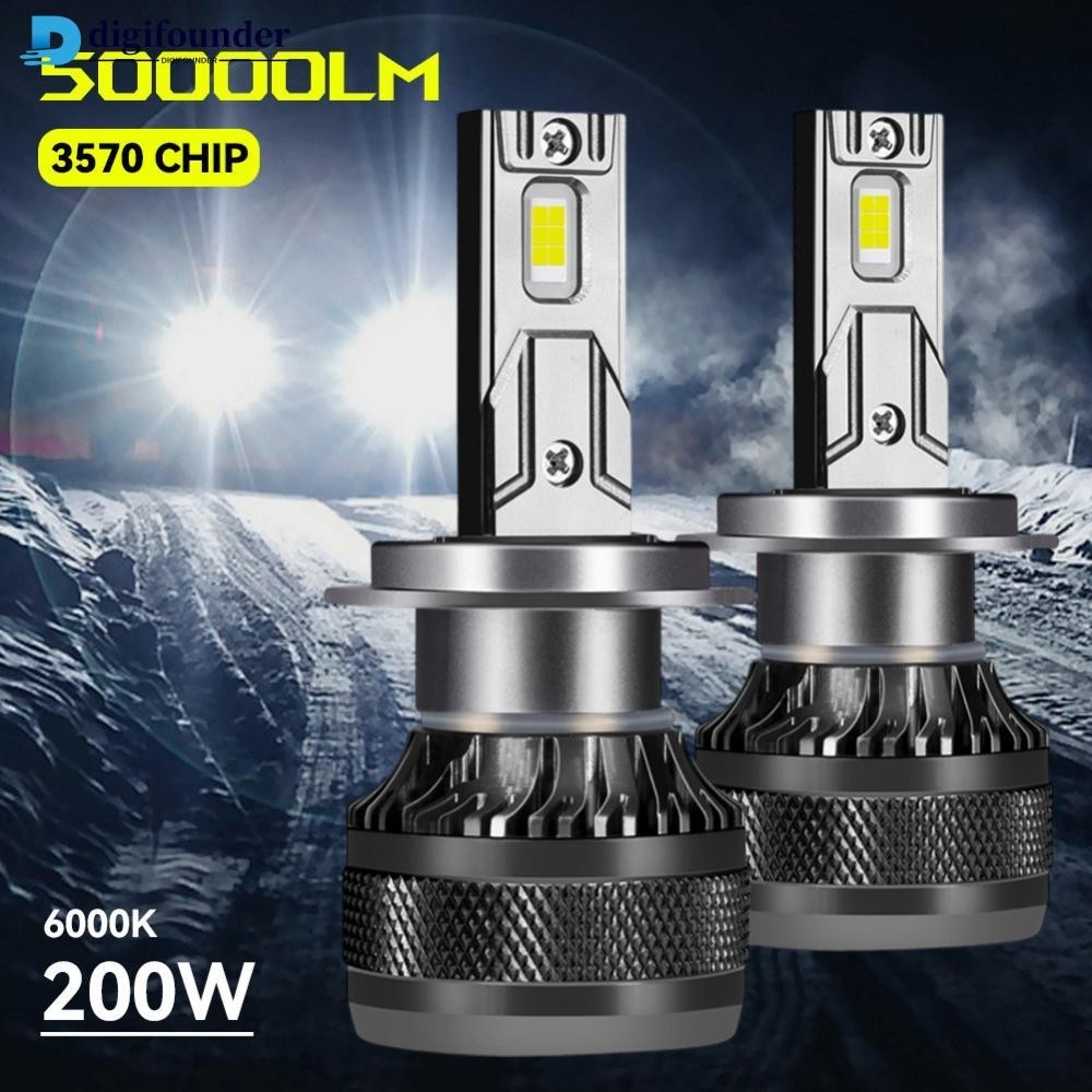 Digifounder 1 PC 200W ไฟหน้ารถ LED H1 H8 H11 HB3 HB4 9005 9006 H4 H7 ไฟ LED 6000K 50000LM ...