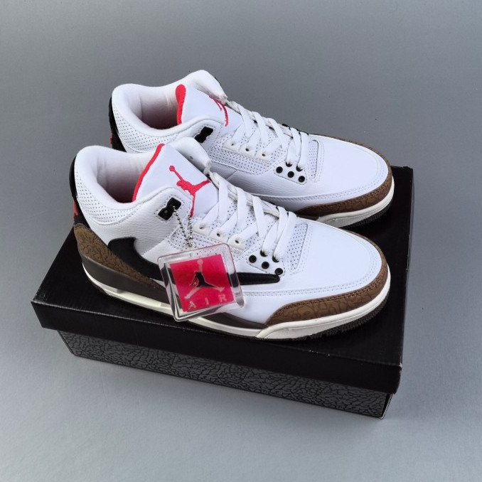 Travis Scott x White Brown Barb A-J3 Joe 3 รองเท้าบาสเก็ตบอล Barb ...