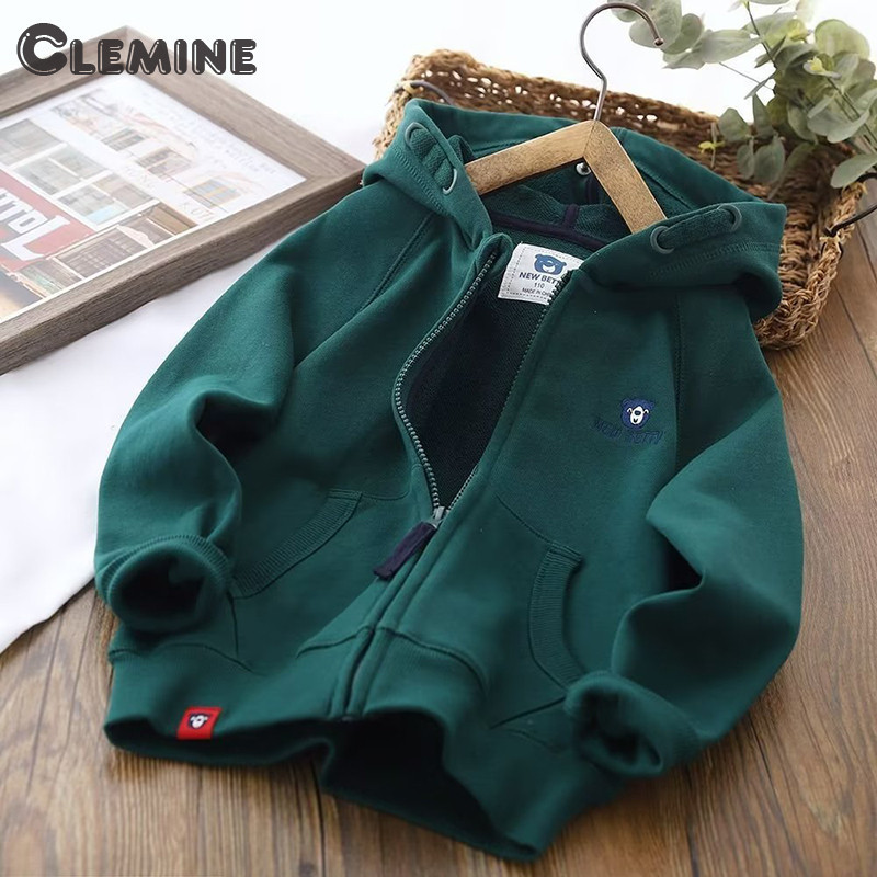 Clemine เสื้อแจ็คเก็ตเด็ก เสื้อกีฬามีฮู้ดสำหรับเด็กผู้ชาย | Shopee Thailand