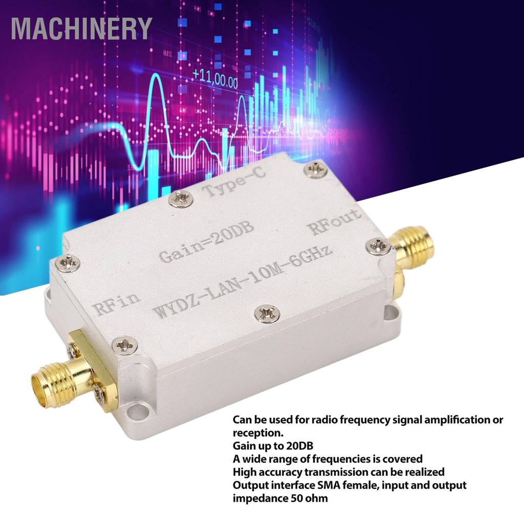 Machinery ความเรียบสูงเครื่องขยายเสียง 10M-6GHz 20DB LNA RF ไดรฟ์สัญญาณ ...