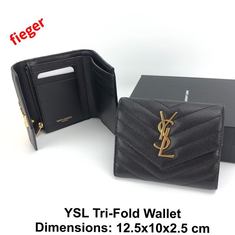 Saint Laurentถูกที่สุด ของแท้ 100% Ysl Tri-fold wallet | Shopee Thailand