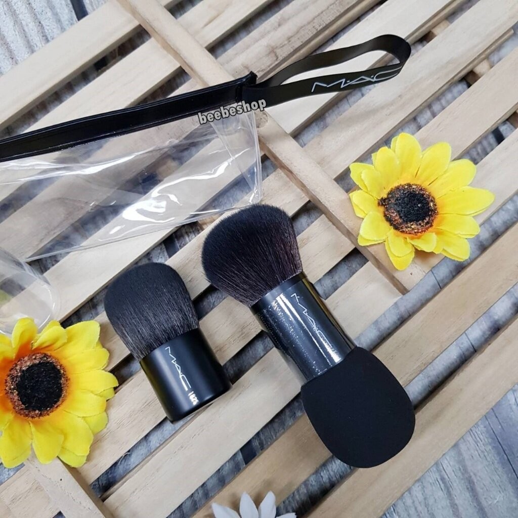 MAC Sponge Duo Brush 2 In 1 พร้อมกระเป๋าเก็บแปรง และ 182S BUFFER Brush ...