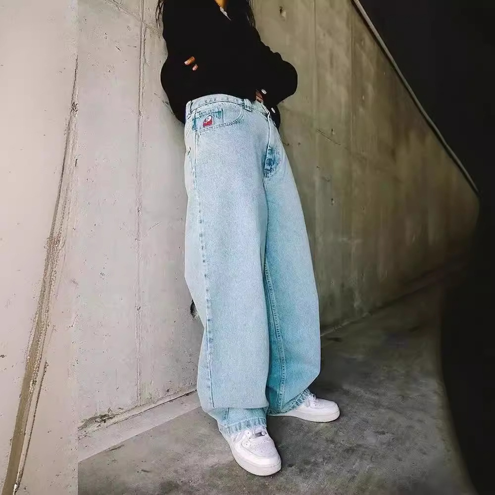 E-commerce Streetwear JNCO กางเกงยีนส์ Y2g Casual Hip Hop Retro Blue ...