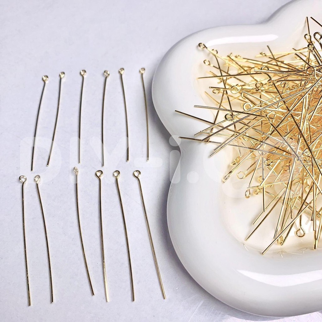 อายพิน/เฮดพิน อายพินทองแดงชุปทอง14-18 K อายสำหรับประกอบงานDIYต่างๆ อุปกรณ์สำหรับทำเครื่องประดับ ...