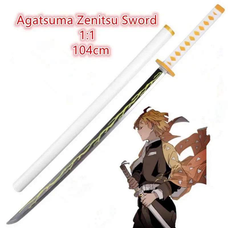 1:1 cosplay Sword Weapon Agatsuma Zenitsu Sword Anime Ninja Knife PU ...