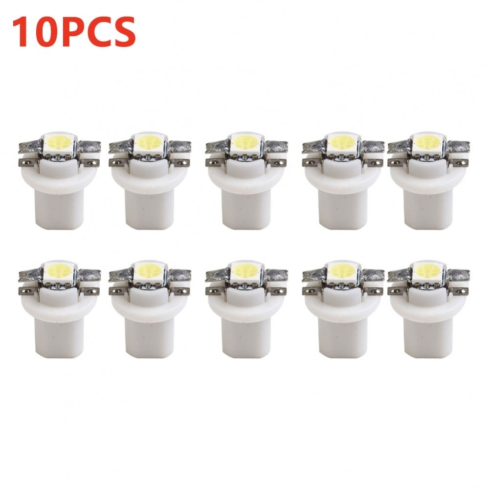หลอดไฟ LED 12V DC 6000K A/C แผงเปลี่ยน T5 B8.5D 5050 SMD รถสีขาว ...