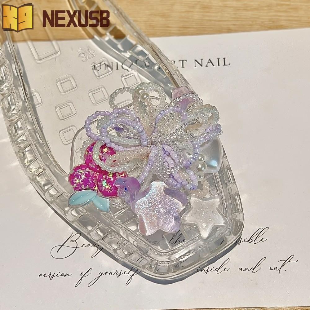NexusBeam เครื่องประดับรองเท้าเจลลี่คริสตัล ปุ่มดอกไม้หัวใจ ลูกปัด ...
