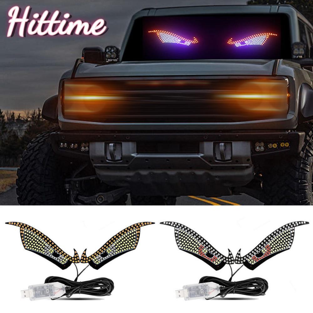 HITTIME รถ LED Devils Eye ไฟตกแต่งหน้าต่างด้านหลังไฟเตือน Devil Eye บรรยากาศ Auto อุปกรณ์ตกแต่ง ...