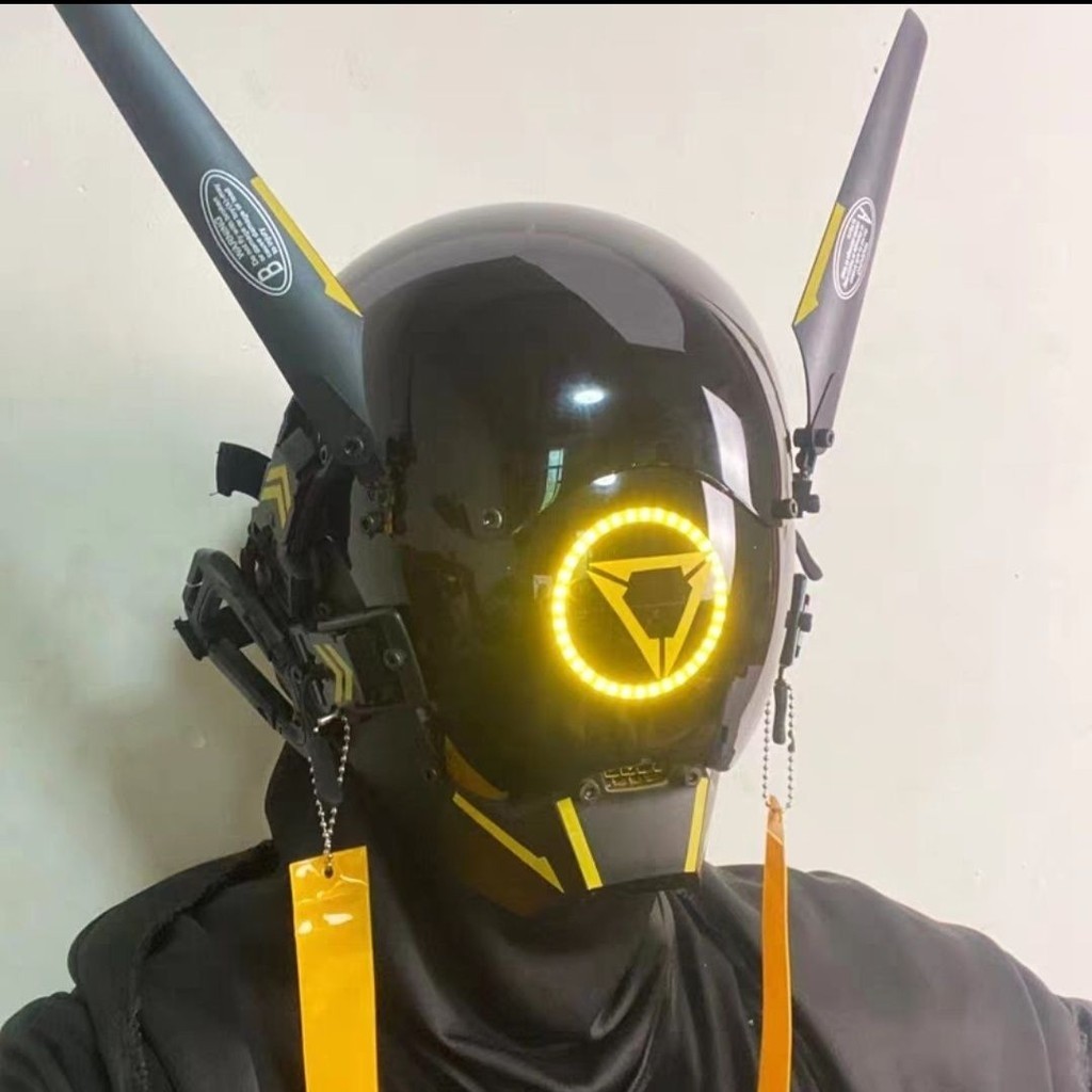 Influencer Cyberpunk Mask Disco จําลองสไตล์หมวกกันน็อค Iron Blood Props ...