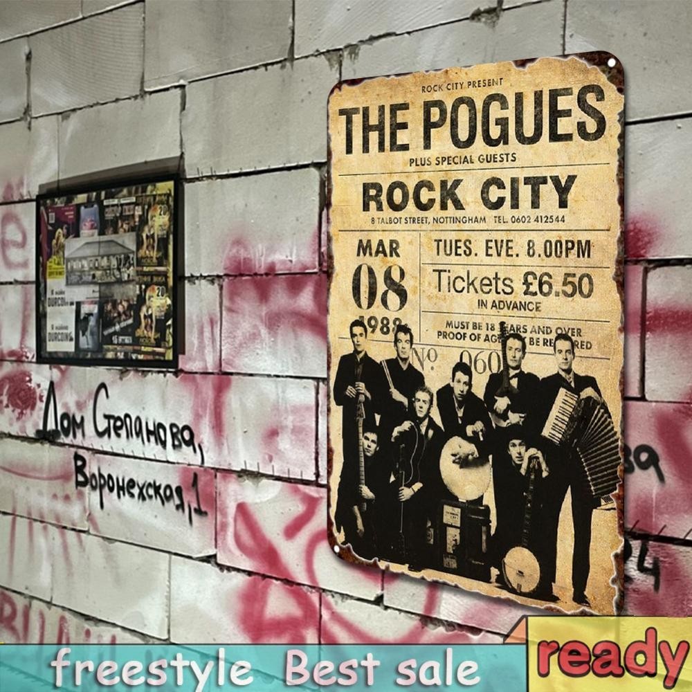 [freestyle01.th] แผ่นโลหะวินเทจ The Pogues ภาพวาดเหล็กสี่เหลี่ยม Wall ...