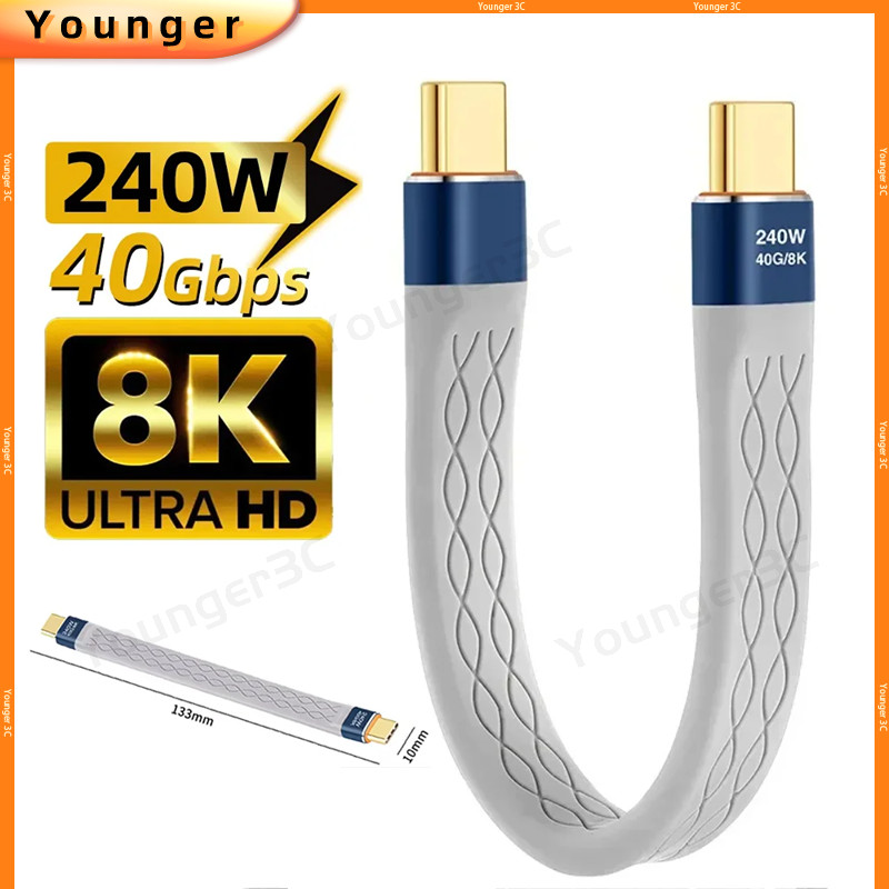Pd 240W USB4.0 Gen3 FPC สาย 5A USB C ถึง Type C Fast สายชาร์จ 8K 40Gbps ...