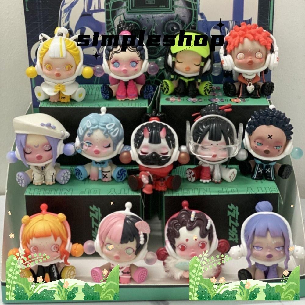 Simple POPMART, กล่องการ์ตูนอนิเมะ, SKULLPANDA Cute Kawaii Figure Model ...