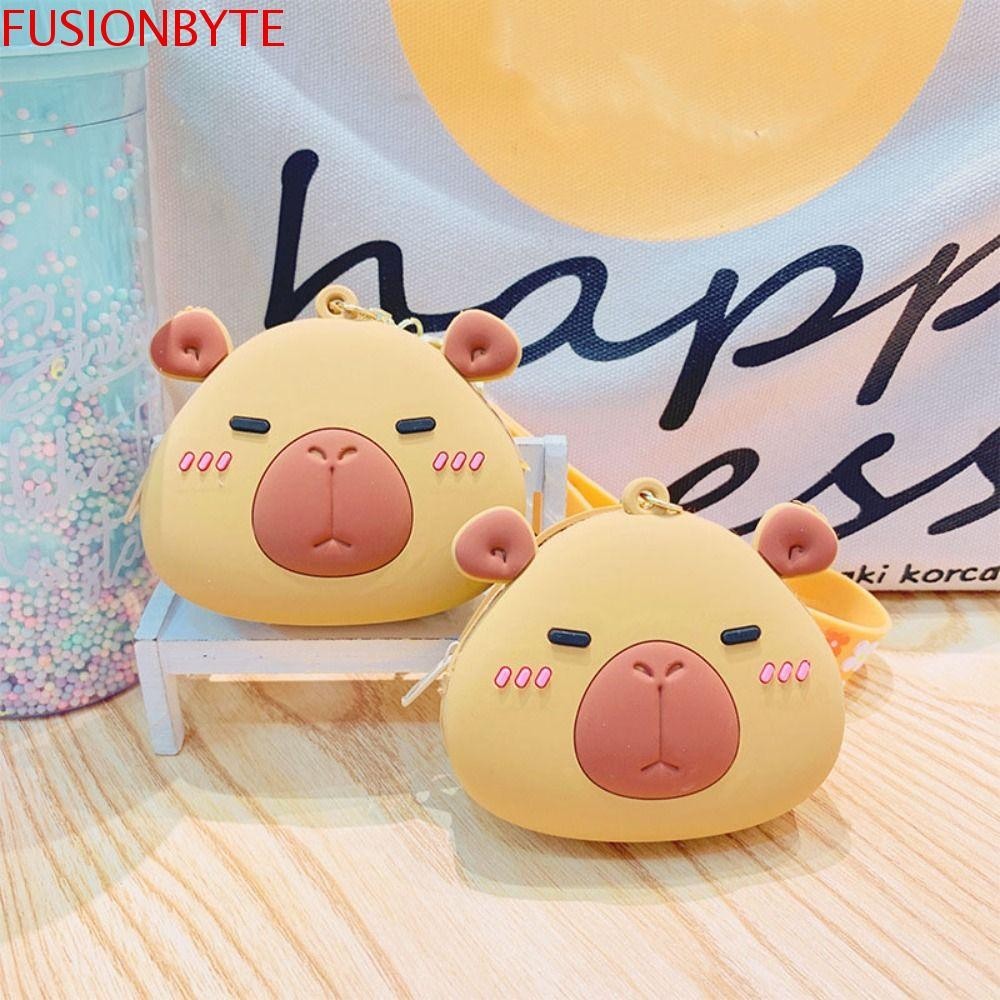 Fusionbyte Capybara กระเป๋าใส่เหรียญซิลิโคน,การ์ตูนสัตว์ Capybara กระเป๋าสตางค์, พวงกุญแจ ...
