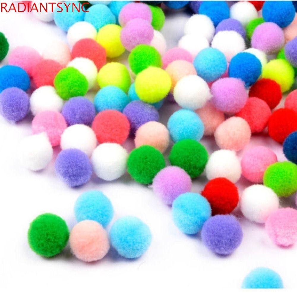Radiantsync 100 ชิ้น Pompom Fur ลูก, 10 มม.สีลูกกวาด DIY Pom Ball, ตกแต่งเค้ก Chrismas สี DIY ...