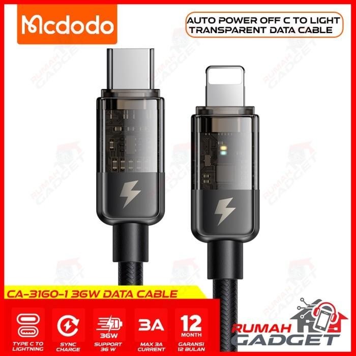 Mcdodo - 36W 3A Type C to Lightning Fast Charging Cable - 36W 3A Type C to Lightning - ปิด ...