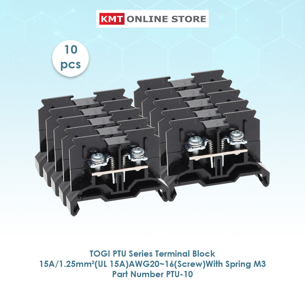 TOGI PTU Series Terminal Block 800V เทอมินอลบล็อคแพ็ค 10 ตัว | Shopee ...