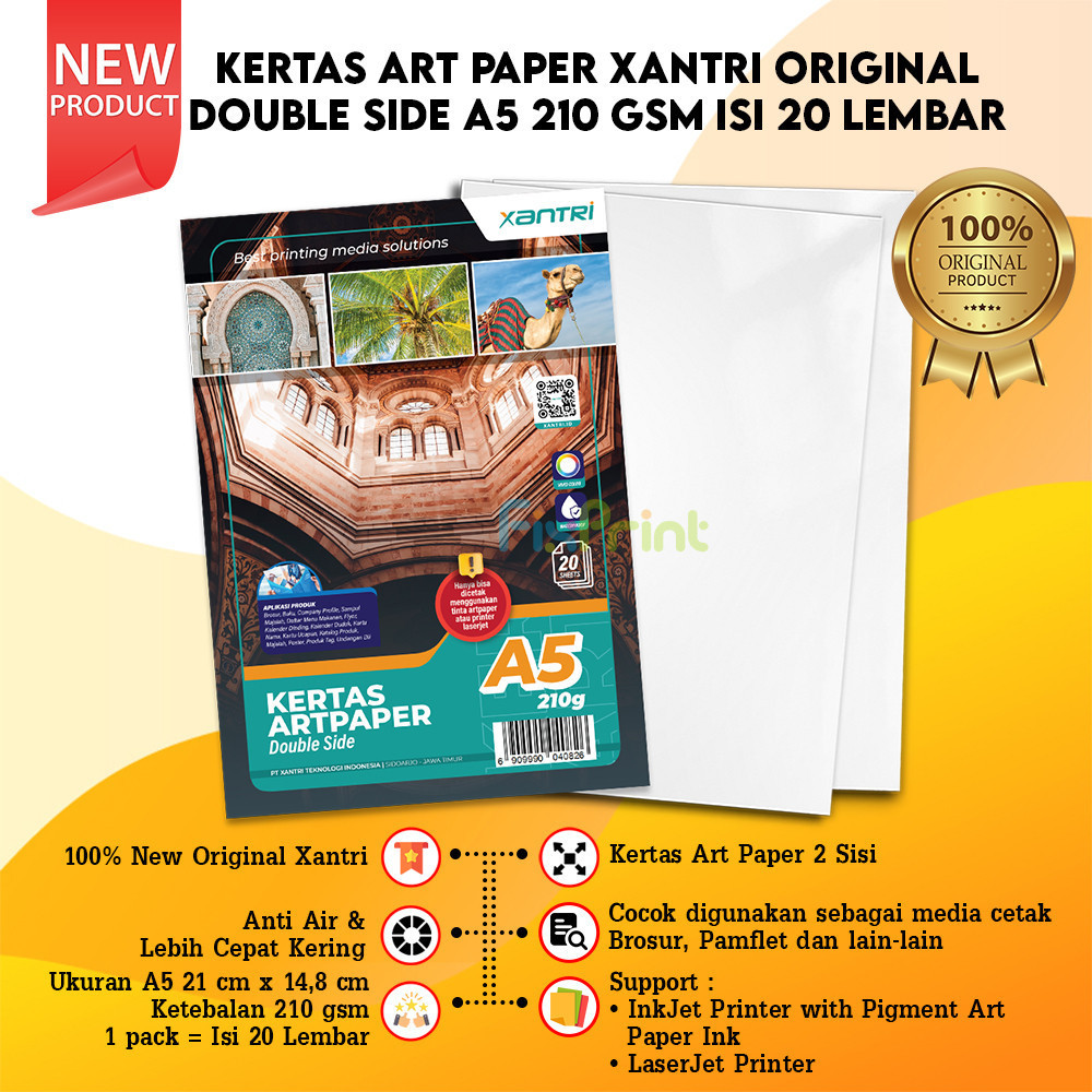 Art Paper Double Side A5 210gsm, Art Paper Printer A5 20 ชิ้น/แพ็ค ...