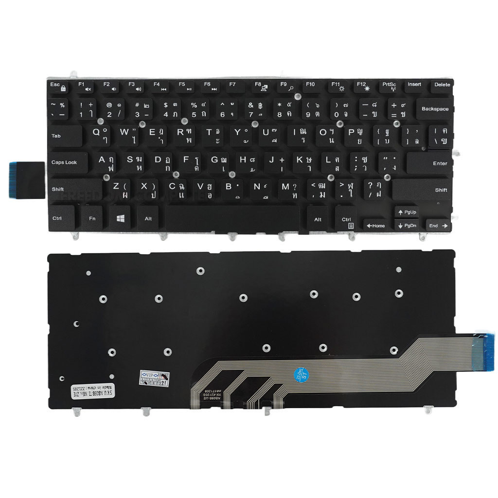 คีย์บอร์ด DELL Inspiron 3480 3481 3482 3490 3493 7472 14-7466 7460 14 ...