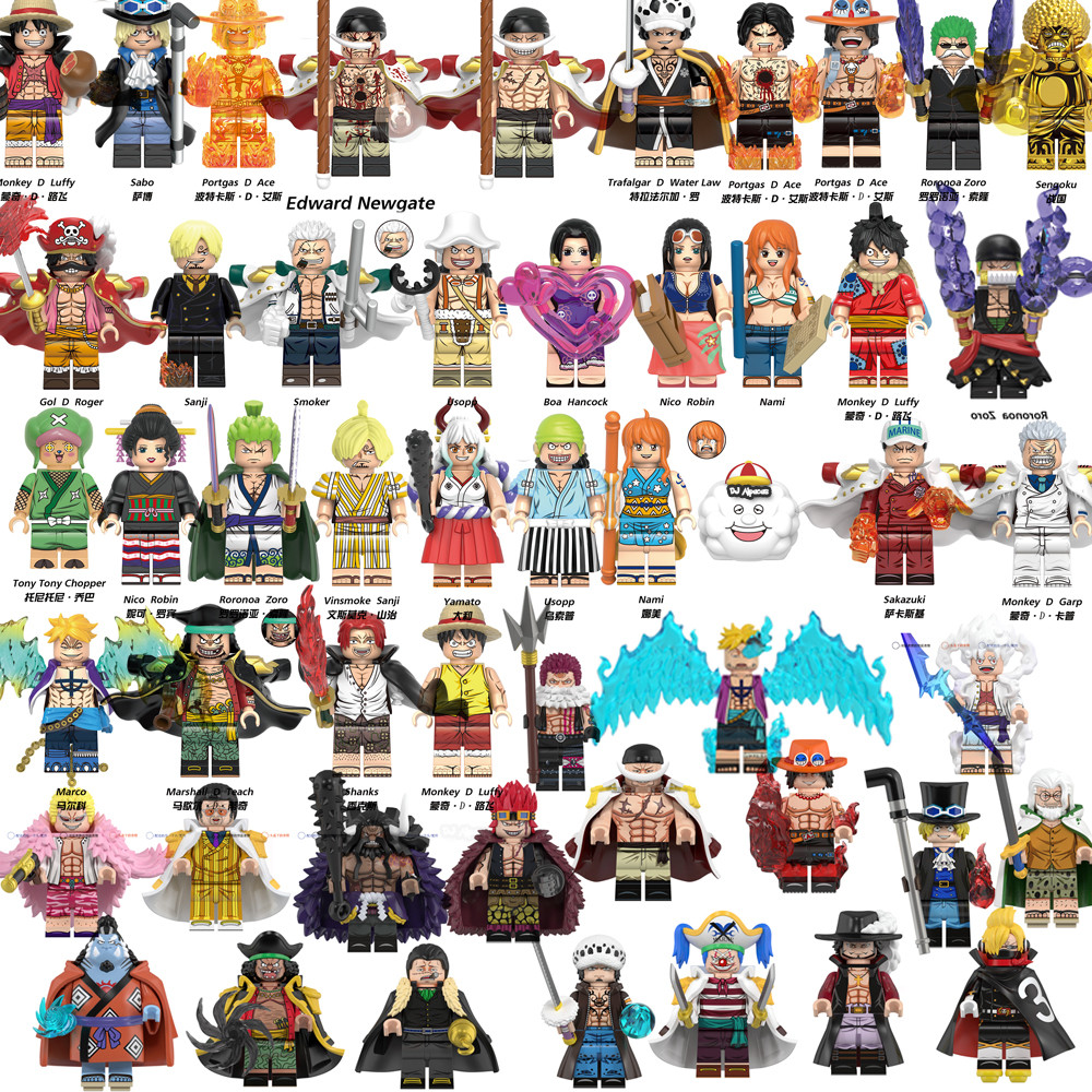 One Piece Building Ace Roronoa Zoro Luffy บล็อกตัวเลข Edward Newgate ...