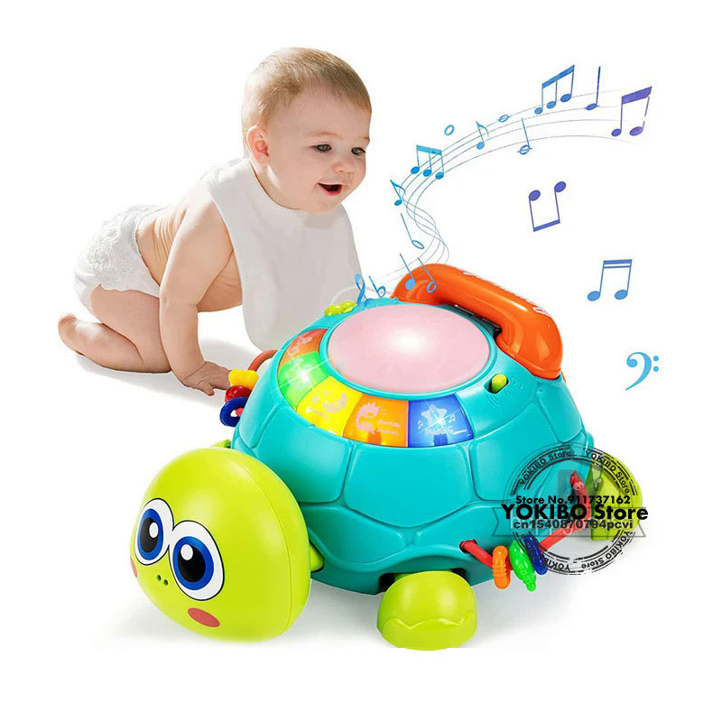 Baby Toys 0 6 12 Months Musical Turtle Toy Lights Sounds Musical Toy ...
