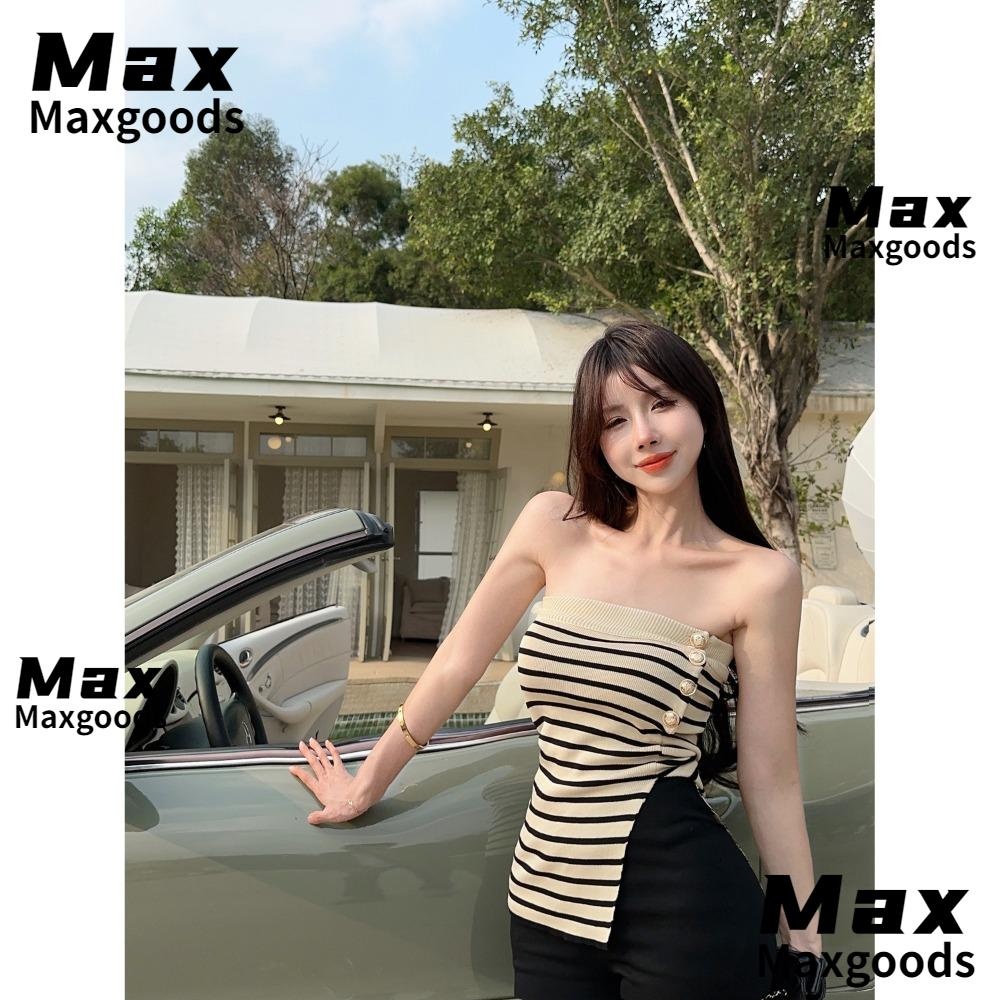 เสื้อกั๊กลายทาง MAXG, สลิงหวานฤดูร้อน, เสื้อตัวสั้นผู้หญิงเครื่องเทศลําลองกลางแจ้ง | Shopee Thailand