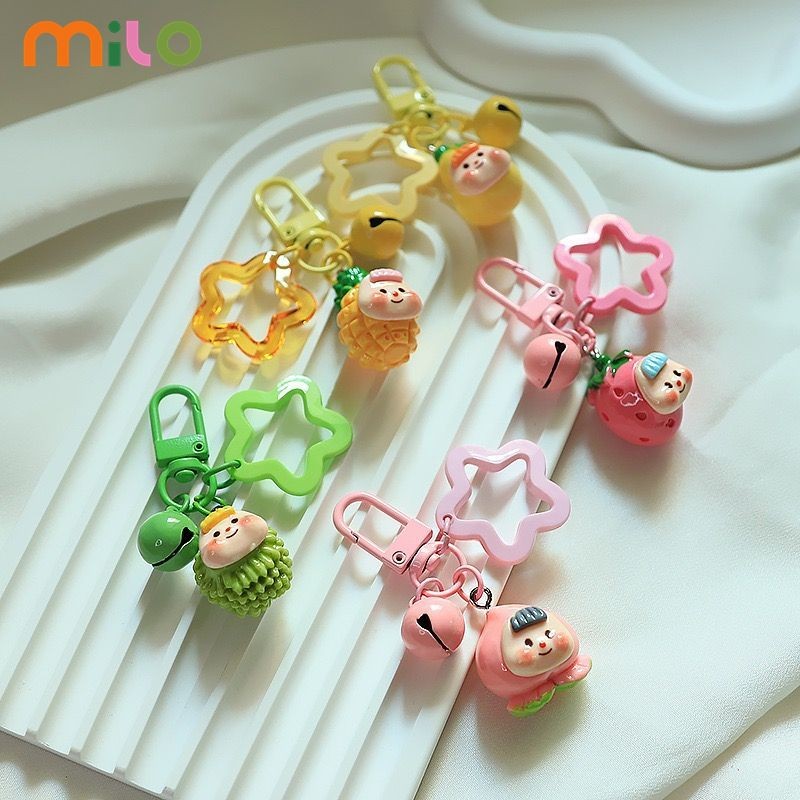 Milo Fruit การ์ตูน multi-girl พวงกุญแจ กระดิ่งน่ารัก DIY อุปกรณ์เสริม ...