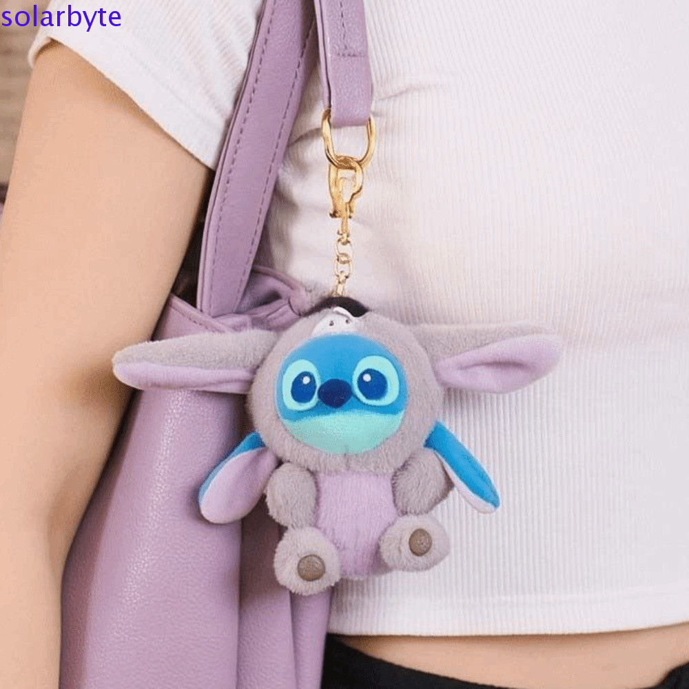 SOLARBYTE Stitch Key Ring, การ์ตูน Pooh Bear Plush Toothless พวงกุญแจ, น่ารัก Soft Furry PP ผ้า ...