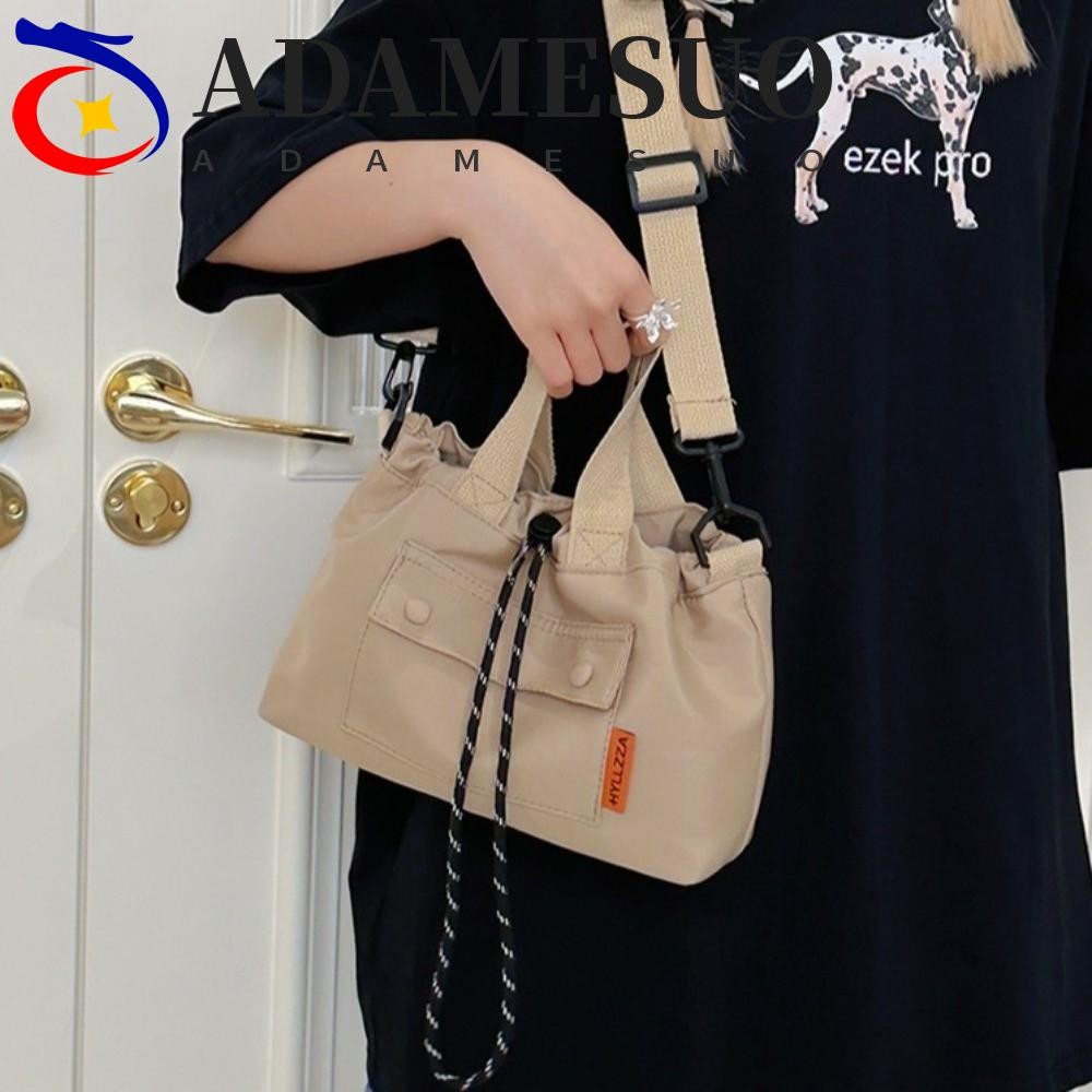 ADAMESUO กระเป๋าสะพายข้าง ผ้า Contrast สีไนลอน น้ำหนักเบาท พร้อมสายรัดปรับได้และปุ่มแม่เหล็ก ...