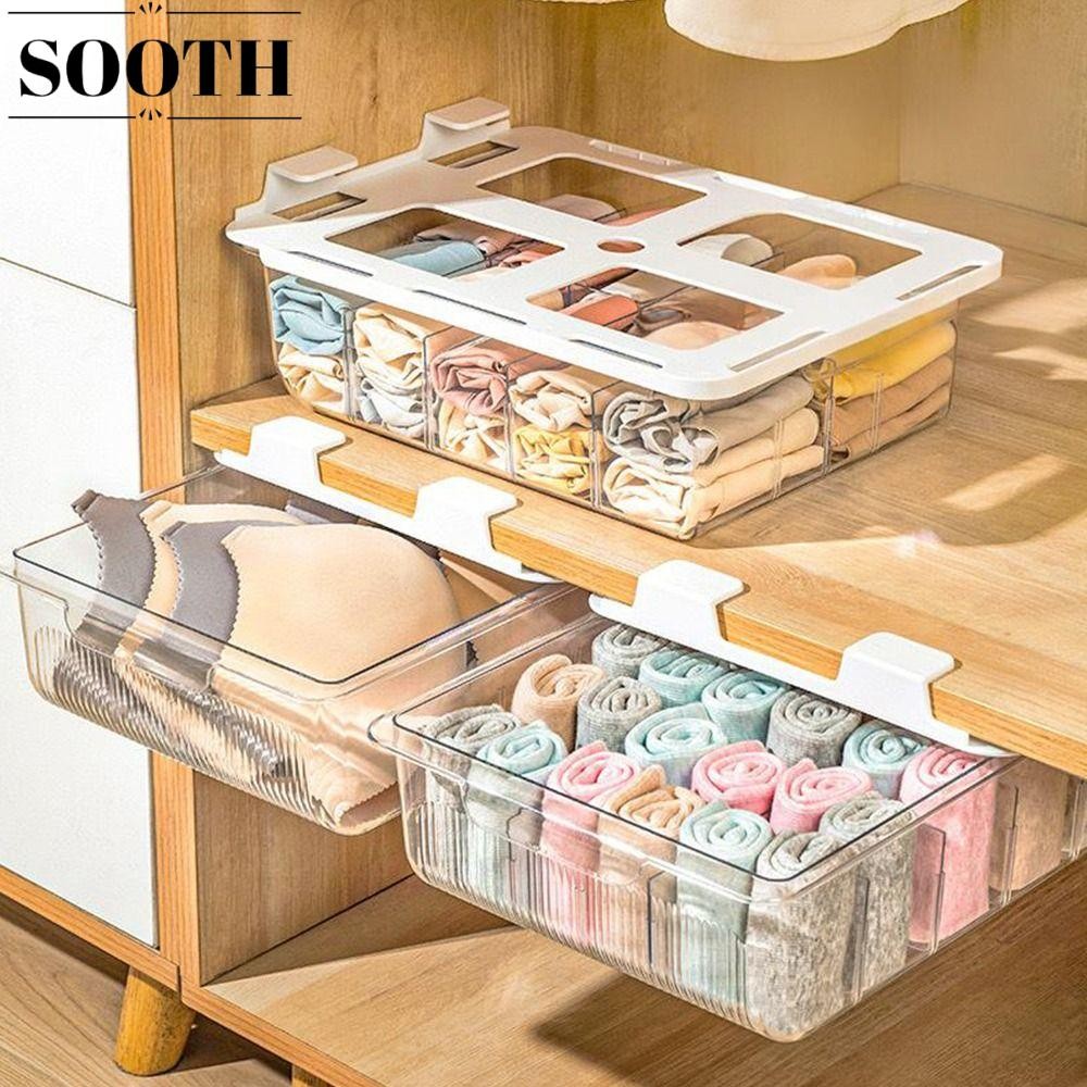 SOOTH ตู้เสื้อผ้าจัดเก็บลิ้นชัก,โปร่งใส 1/10/15 กริดชุดชั้นในจัดเก็บ ...