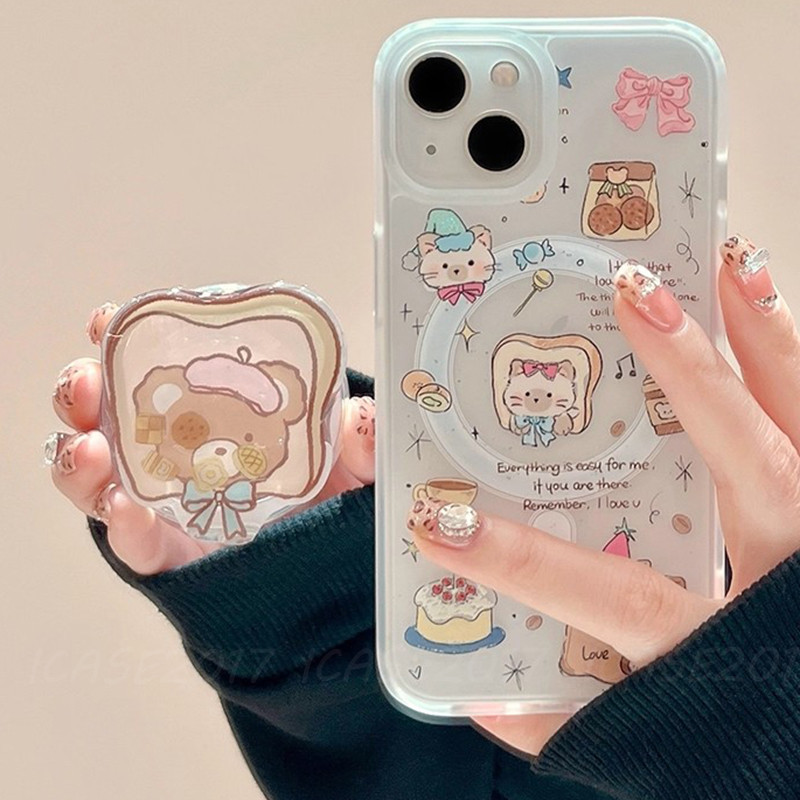 Toast Bear วงเล็บแม่เหล็ก Samsung A56 A36 A55 A35 S25 edge S24 S23 ...