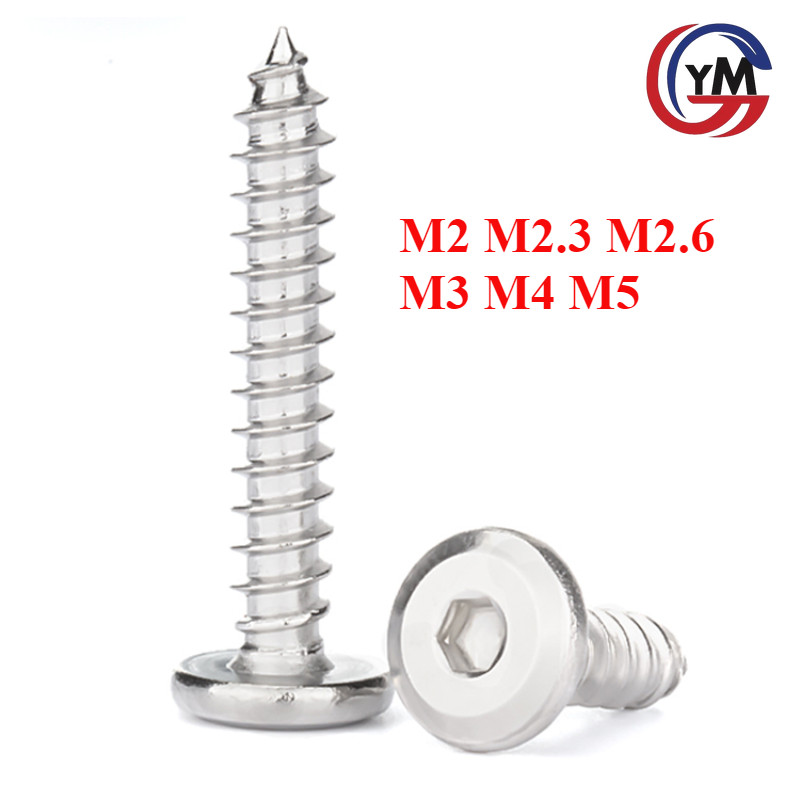 [จัดส่งด่วน 1] M2M2.3 M2.6 M3M4M5 สกรู เกลียวปล่อย หัวจมแบน หัวกลมแบน งานเฟอร์ฯ สแตนเลส 304 ...
