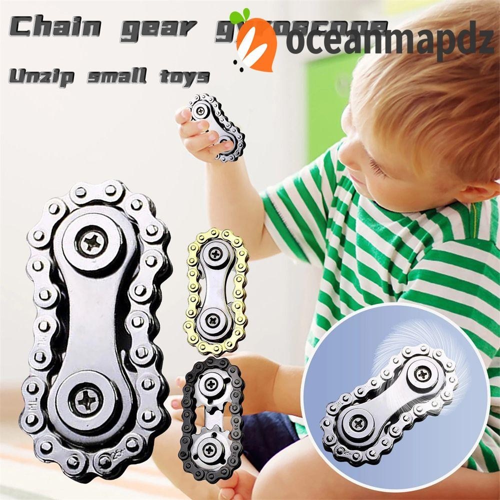 Oceanmapdz Fidget Spinner Creative สแตนเลส Spinning Top ปลายนิ้วเฟือง ...