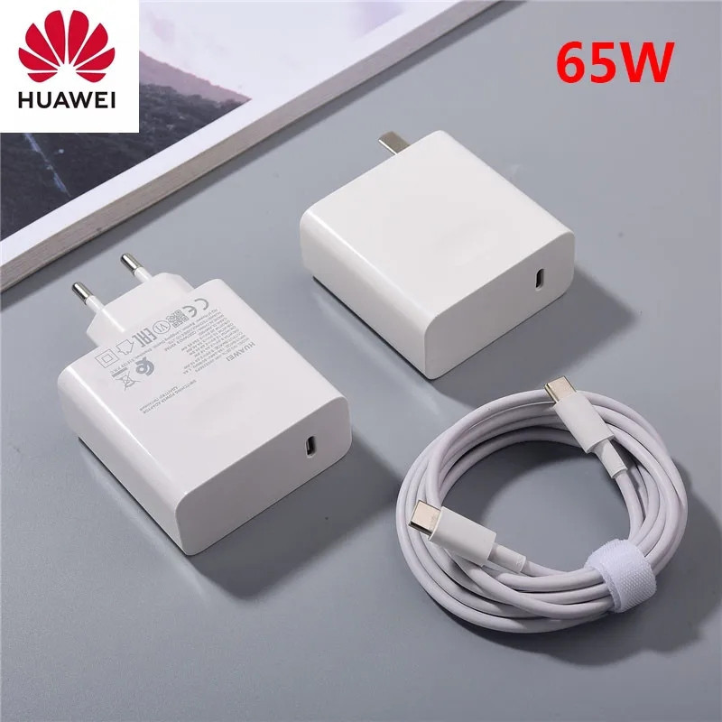 Huawei Original 65W Super Fast PD Charger EU/US ปลั๊กอะแดปเตอร์ 1.8M ...