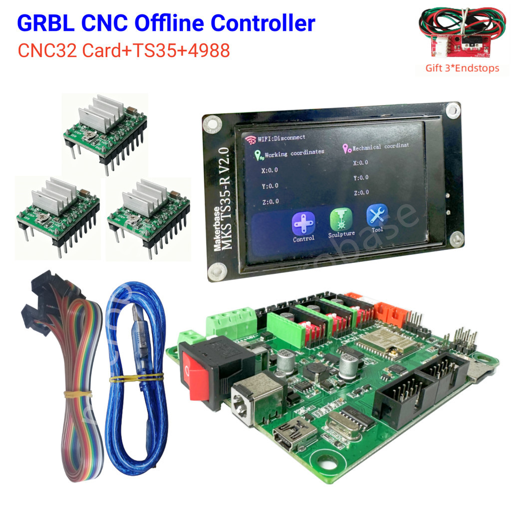 GRBL 32 bit breakout board cnc expansion card MKS TS35-R display ...