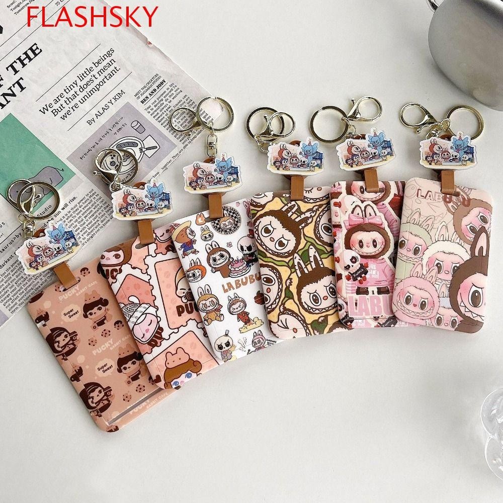 Flashsky Labubu Time Bus Card Holder, with พวงกุญแจจี้ยืด Labubu Card ...