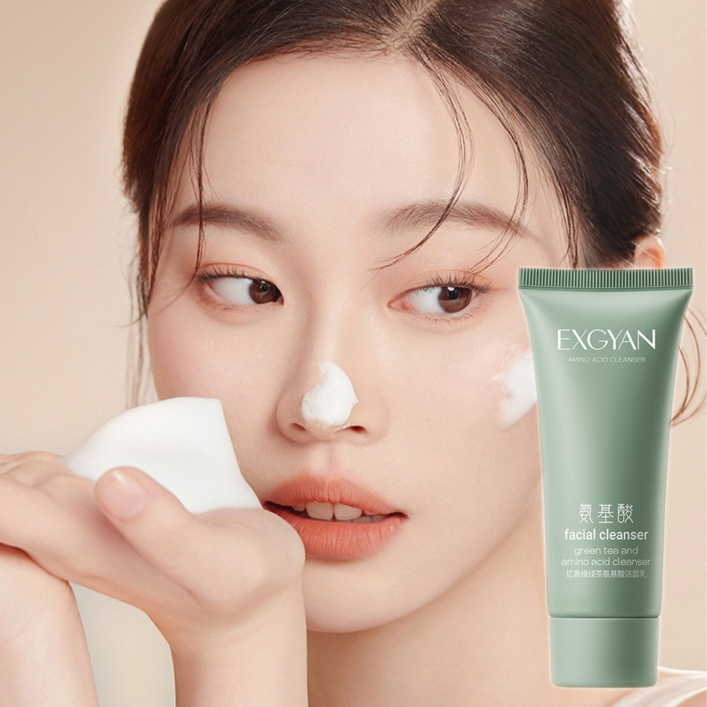 Exgyan Green Tea and Amino Acid Foam Facial Cleanser 60g ขัดผิวทําความ ...