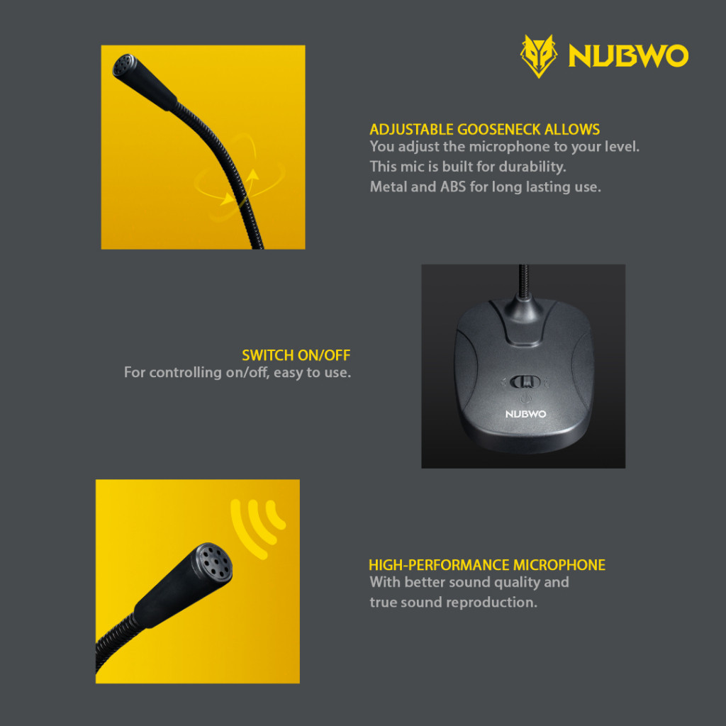 🛵มีส่งด่วน💨 NUBWO M33 MULTIMEDIA MICROPHONE GAMING ไมโครโฟนตั้งโต๊ะ รับ ...