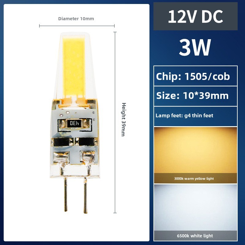 Bzstb ไฟ LED COB ใหม่, อินเทอร์เฟซ G4, G9, 12V-24V, 220V, 3W, 5W ...