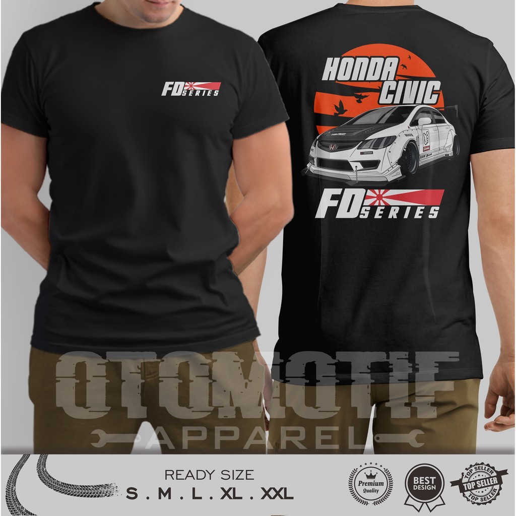 Honda Civic Fd Racing Rear Series 010 เสื้อยืดแขนสั้นคอกลม | Shopee ...