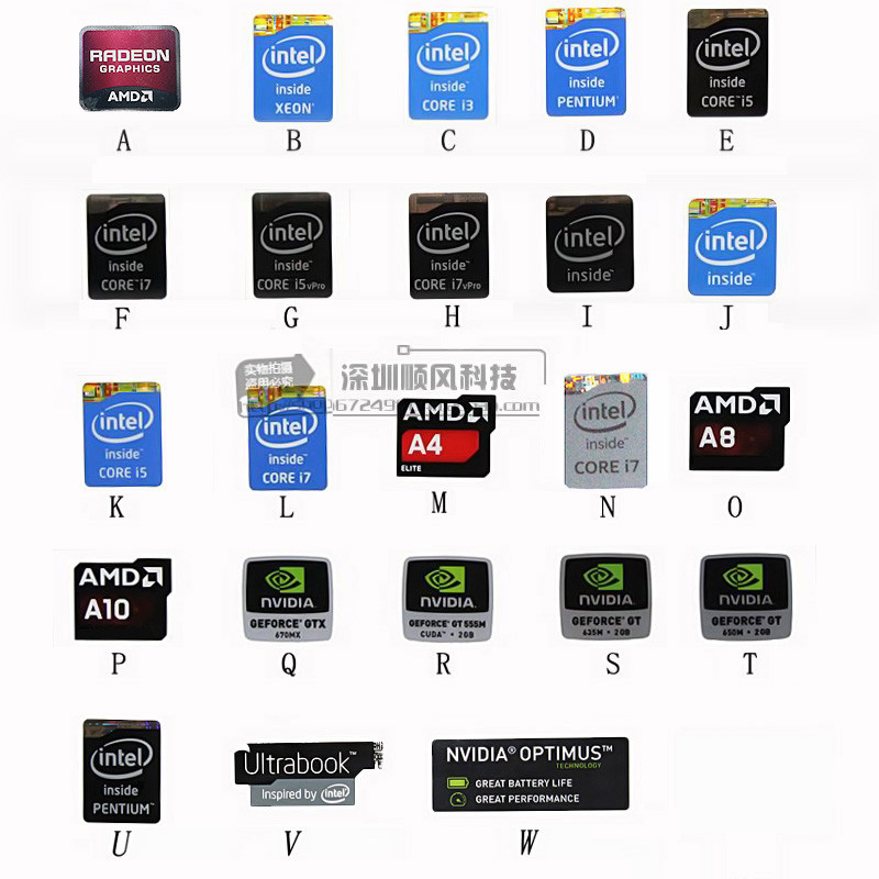 สติ๊กเกอร์ดิจิตอล CPU Logo 4 5th Generation Label Sticker Notebook ...