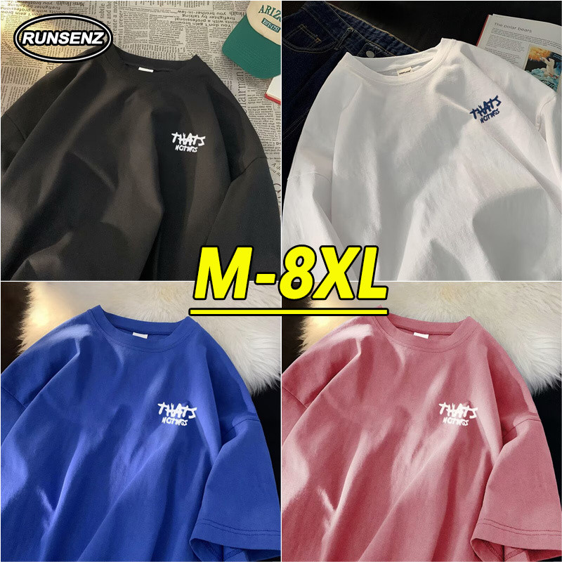 M-8xl Simple Letter แขนสั้นผู้ชายผู้หญิง Plus ขนาดเสื้อยืดลําลองหลวม Oversize Tee Unisex ...