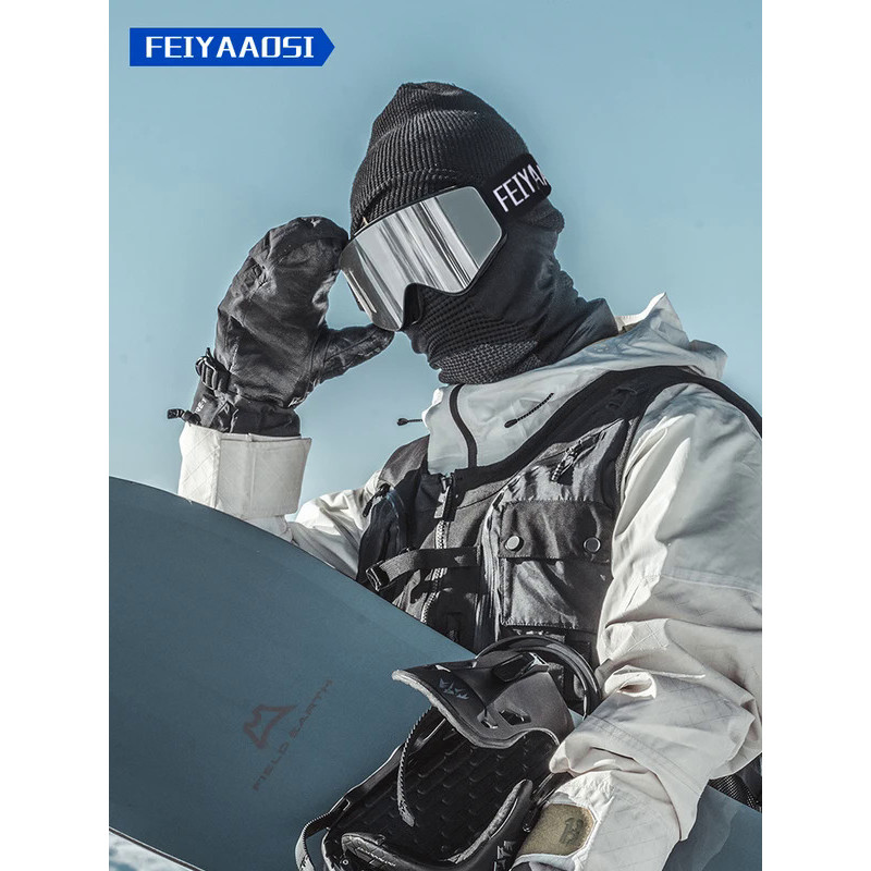 Large Frame Ski Goggles With Colorful Lens Anti Fog Mountain Skiing ...