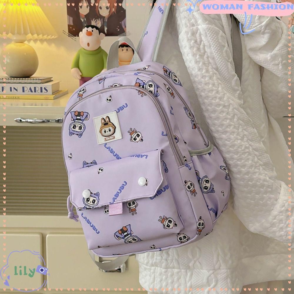 Lily School Bags, Simple Multifunctional Labubu Backpack, POP MART ...